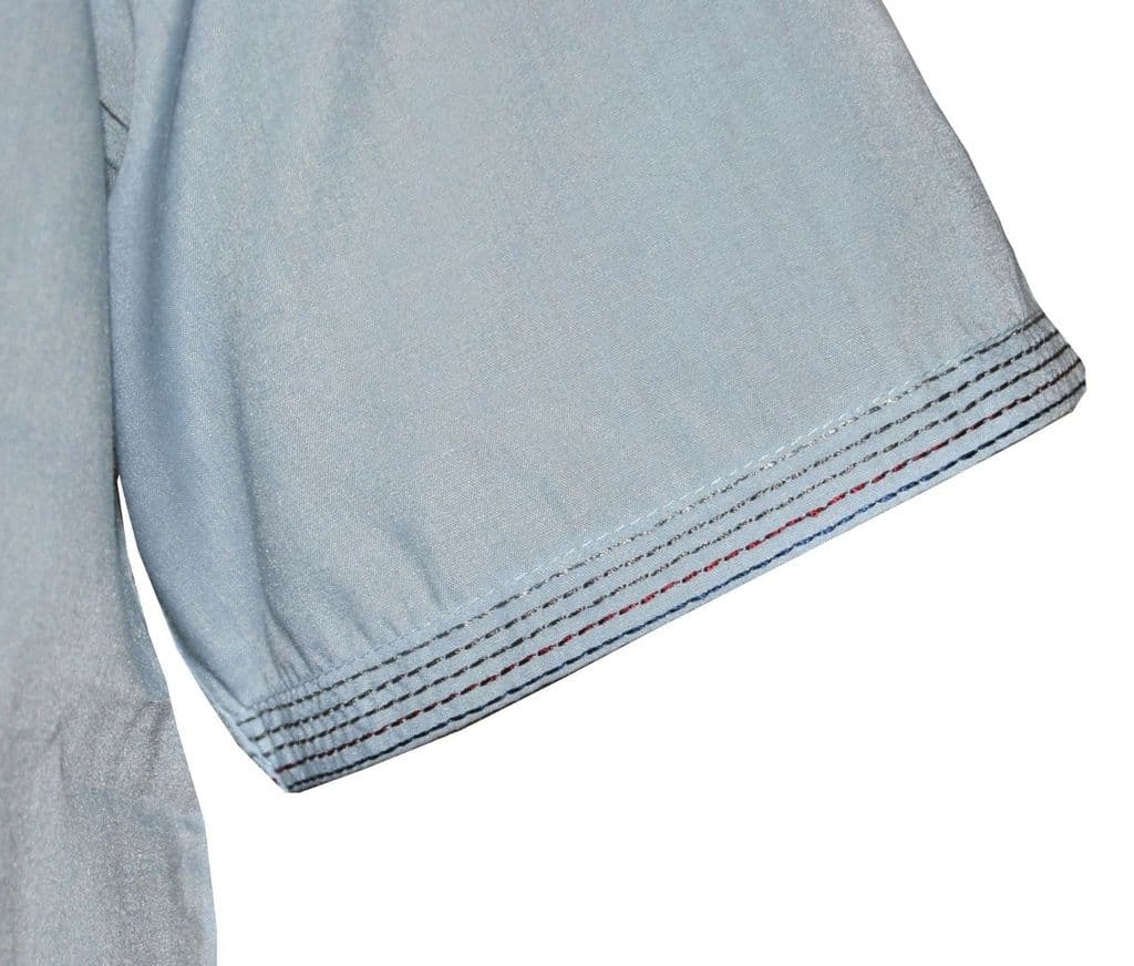 Short Sleeved Shirt with Concealed Front Placket